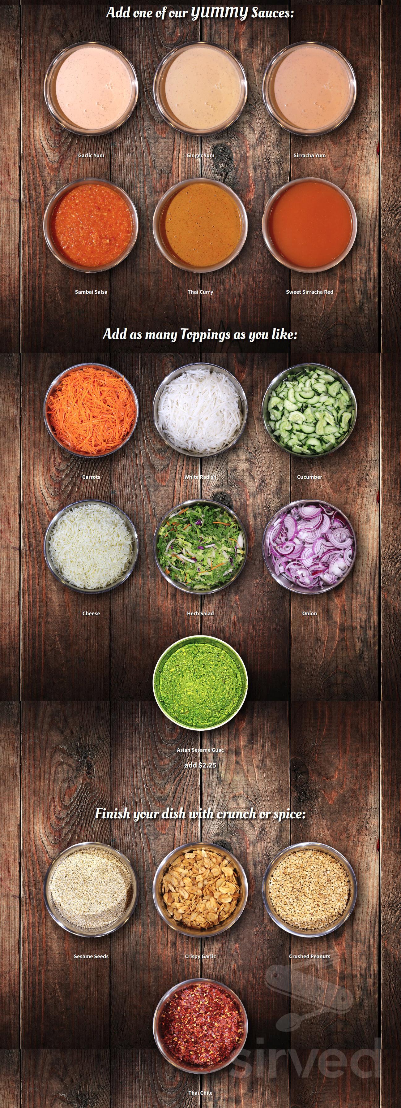 Oryza Asian Grill menu in Morgantown, West Virginia, USA