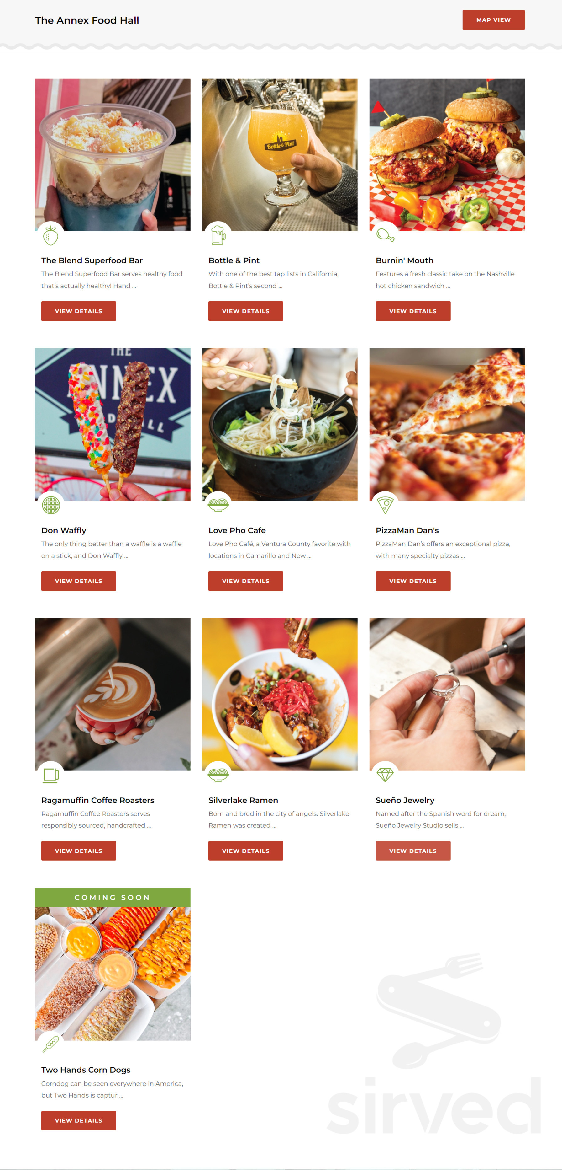 The Annex Food Hall menu in Oxnard, California, USA