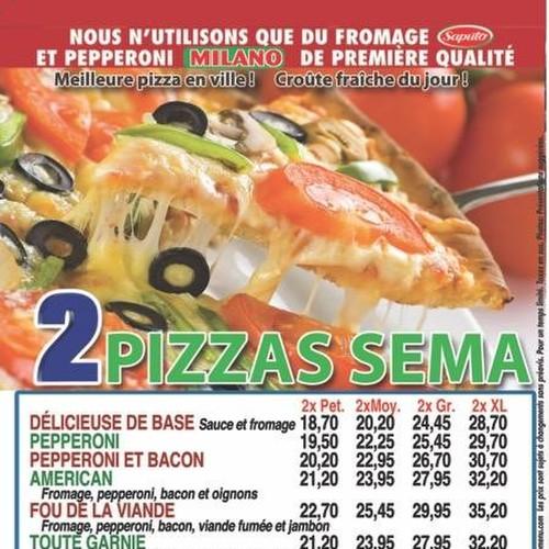 Pizza Sema menu in Lavaltrie, Quebec J5T 1M1, Canada