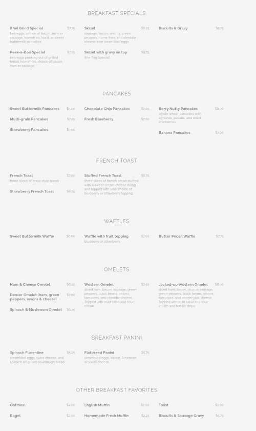 (The) Grind Cafe & Coffeehouse menu in Lima, Ohio, USA