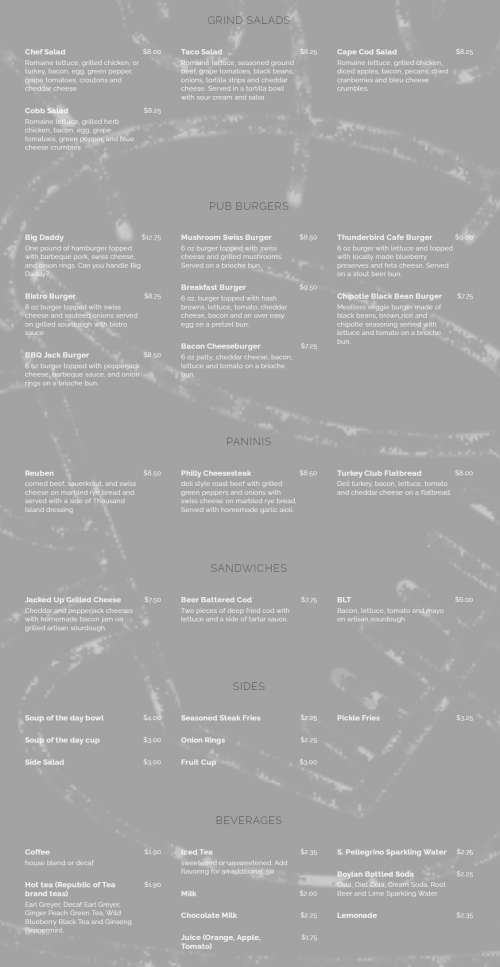 (The) Grind Cafe & Coffeehouse menu in Lima, Ohio, USA