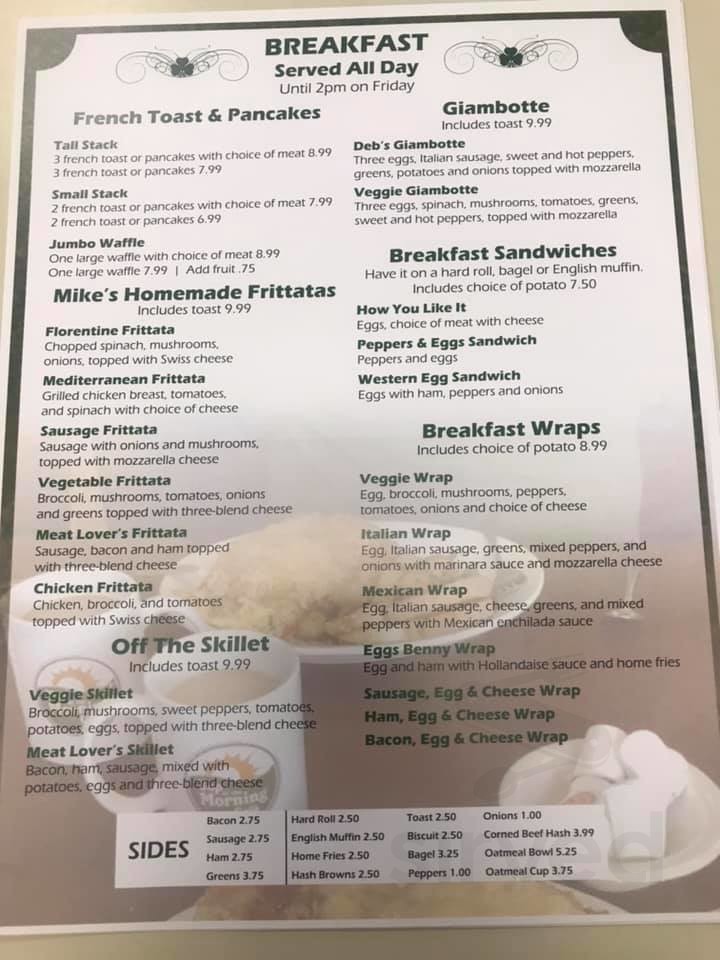 Top of the Morning Cafe menus in Utica, New York, United States