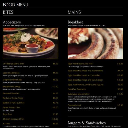 Rendezvous Casino & Burger Grill menu in Billings, Montana, USA