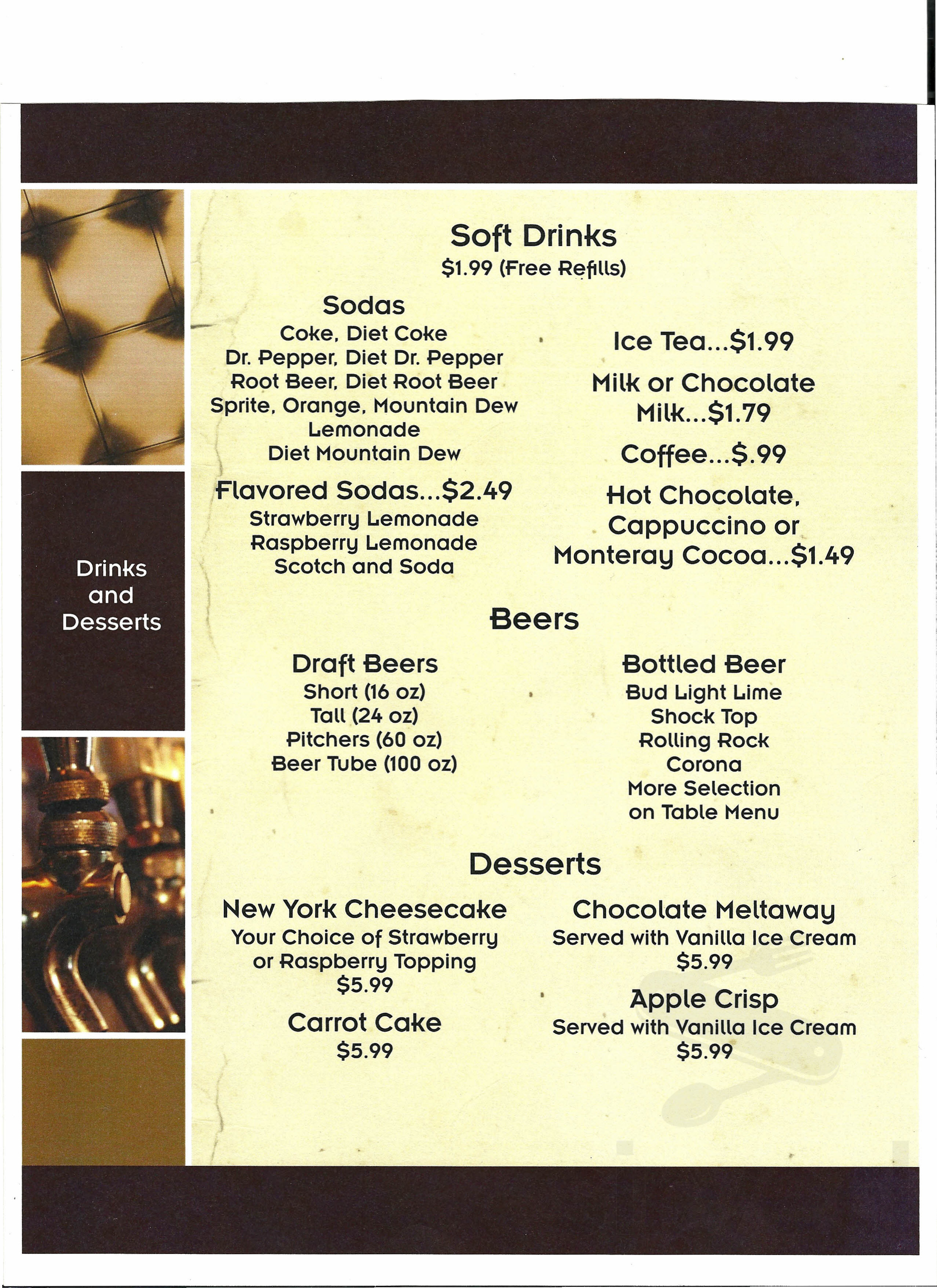 Tommy Vaughn's Grill menu in Blackfoot, Idaho, USA