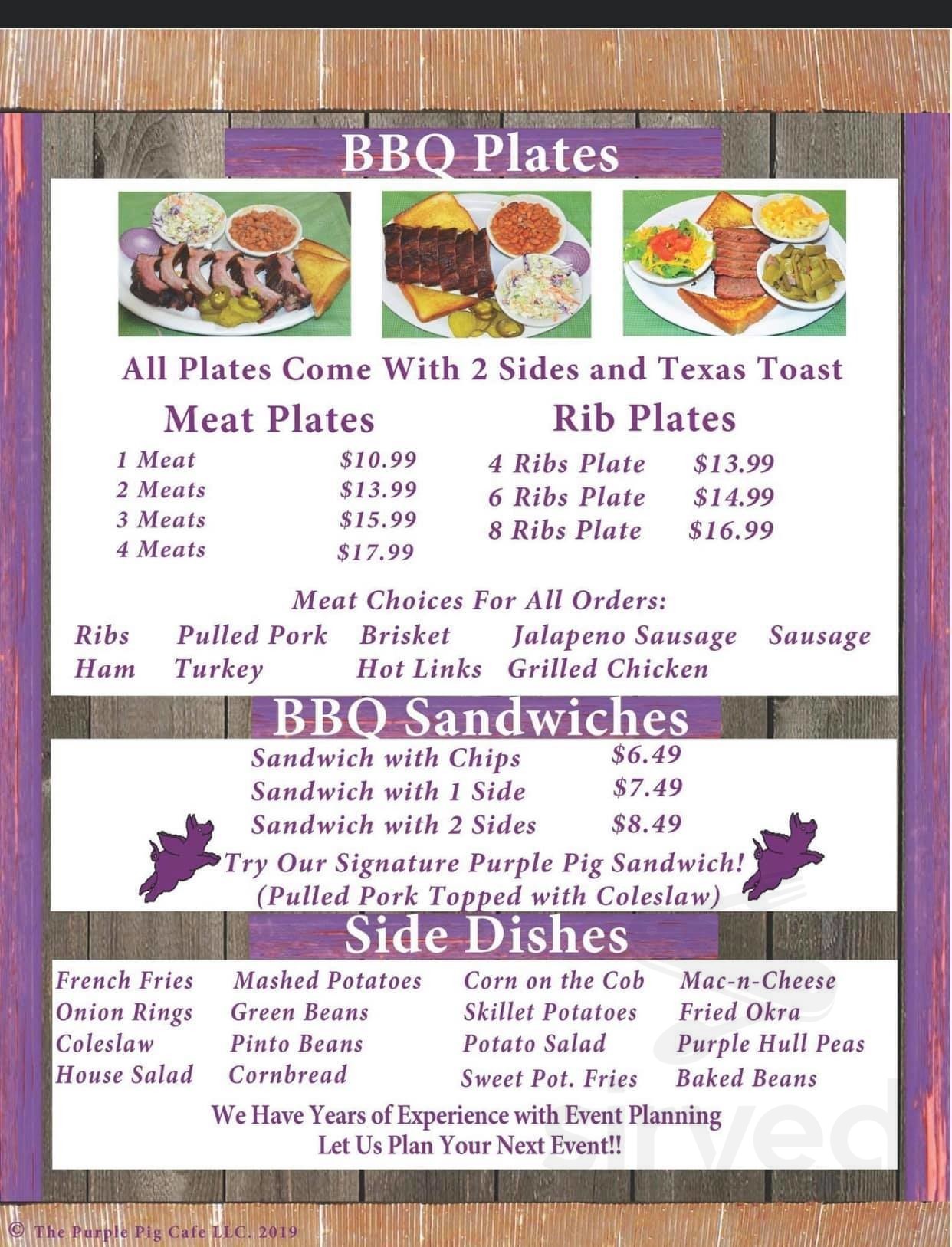 Purple Pig Cafe menus in Tyler, Texas, United States