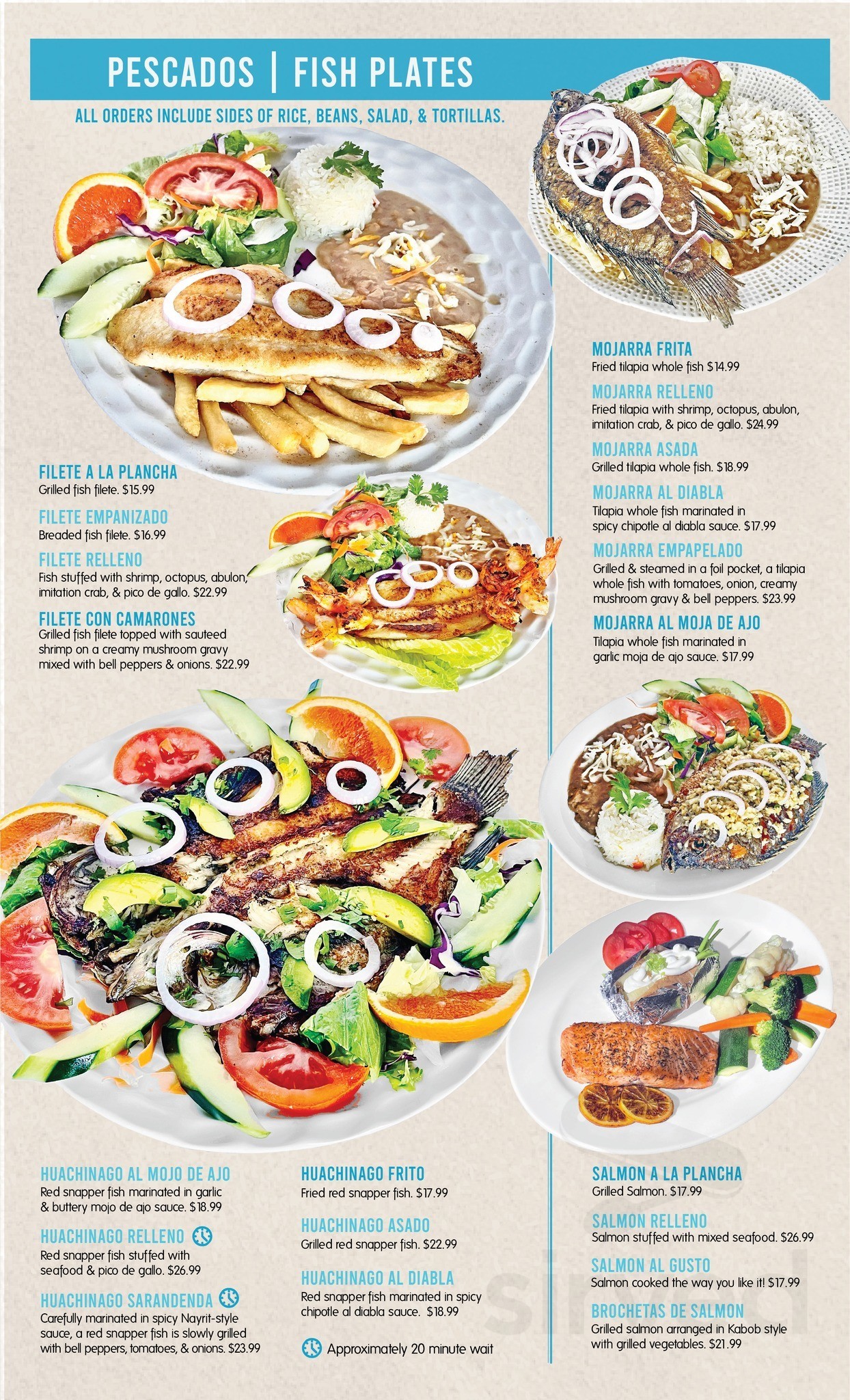 Mariscos Maria's Restaurant menus in Los Angeles, California, United States