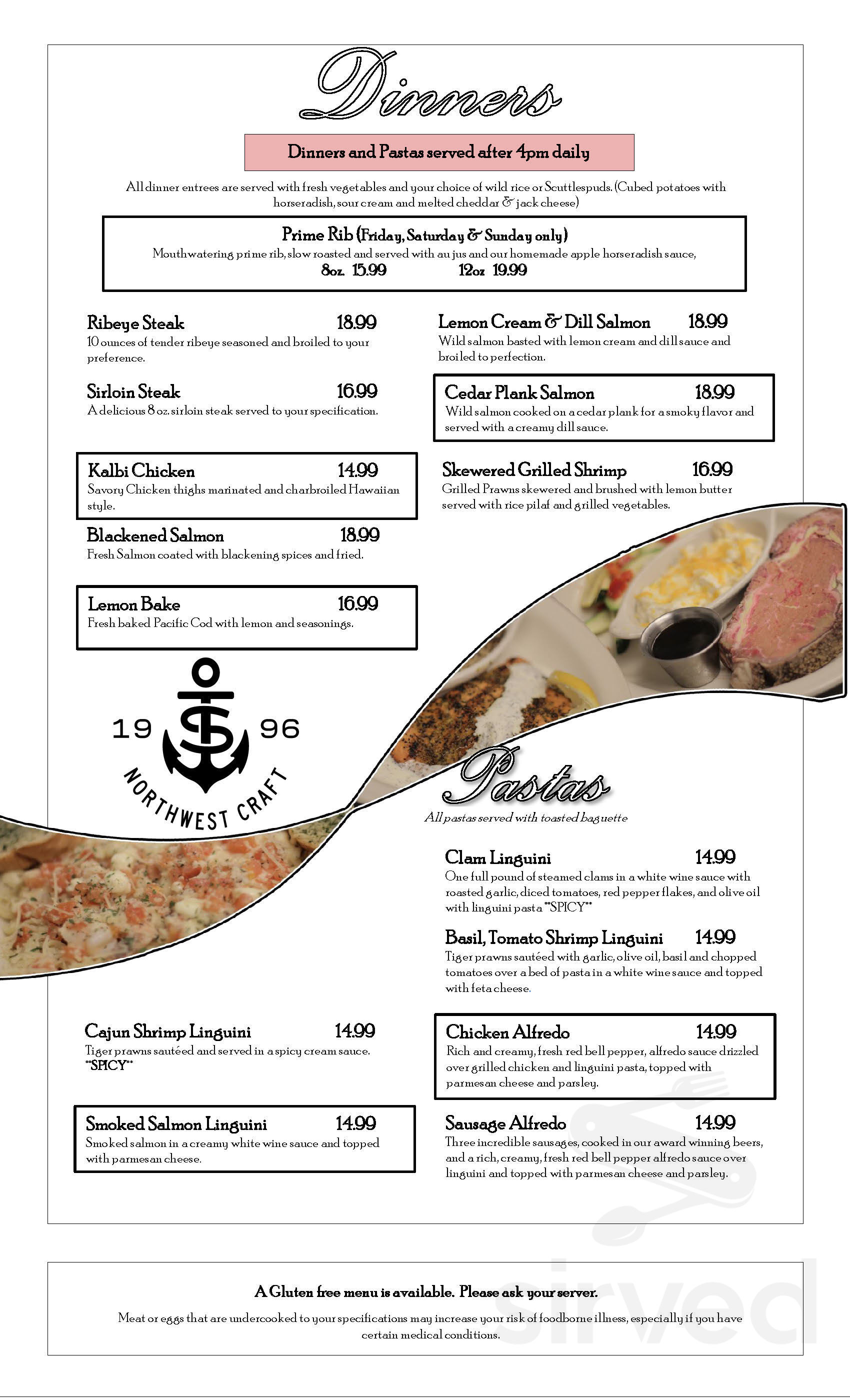 Scuttlebutt Brewing - Restaurant and Pub menu in Everett, Washington, USA