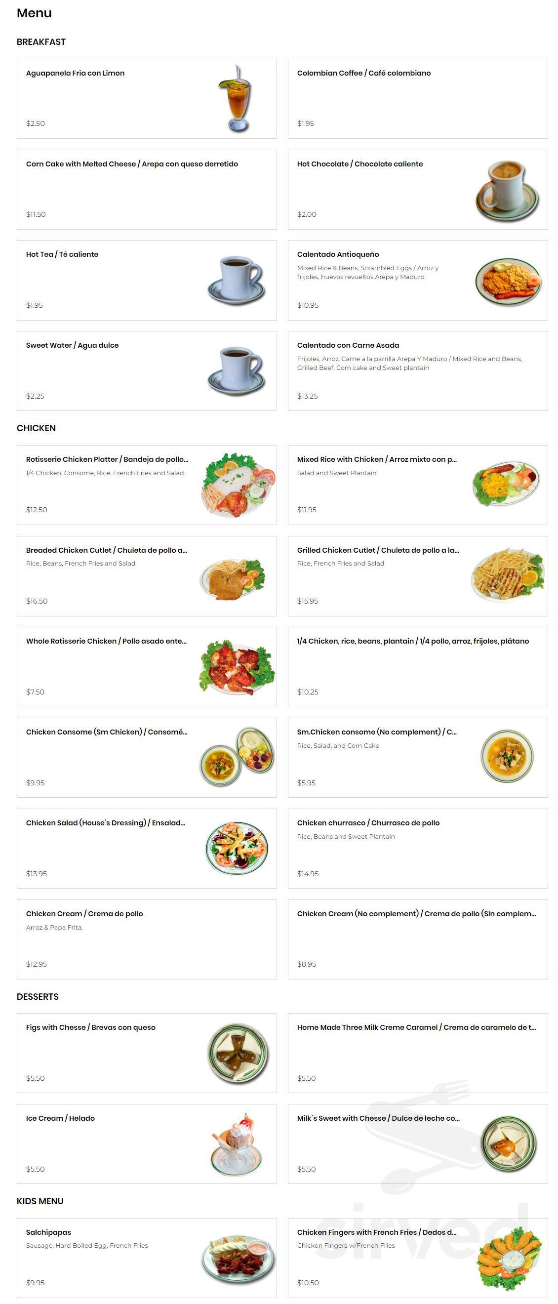 Pollos Mario menu in Queens, New York, USA