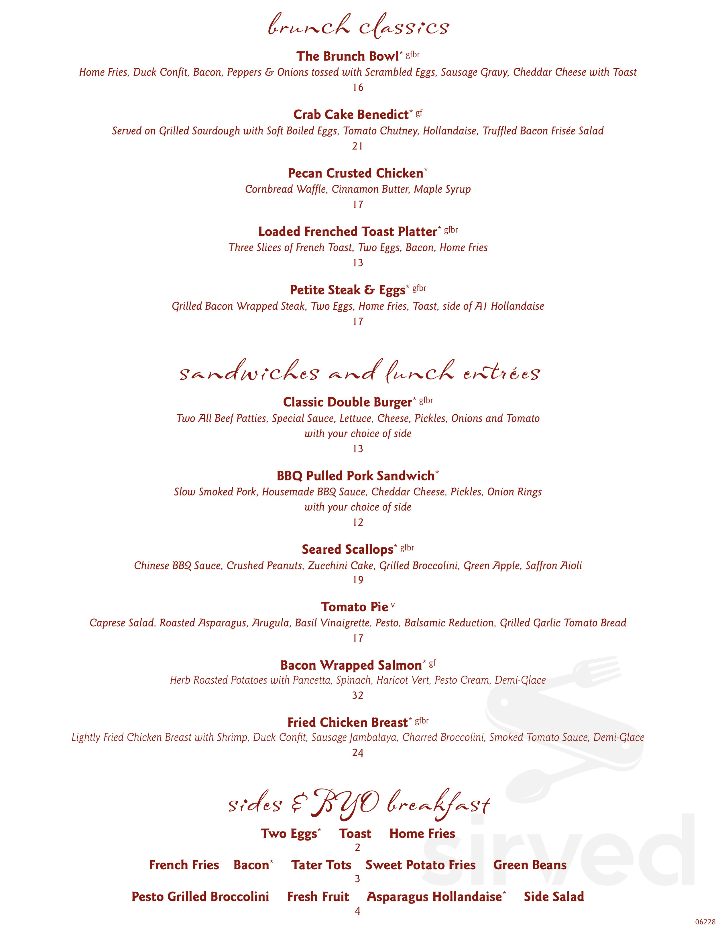 Menu for Green Gables Restaurant in Jennerstown, Pennsylvania, United ...