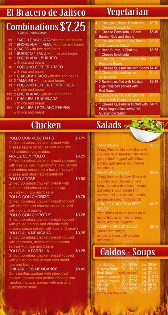 El Brasero de Jalisco menus in Kerrville, Texas, United States