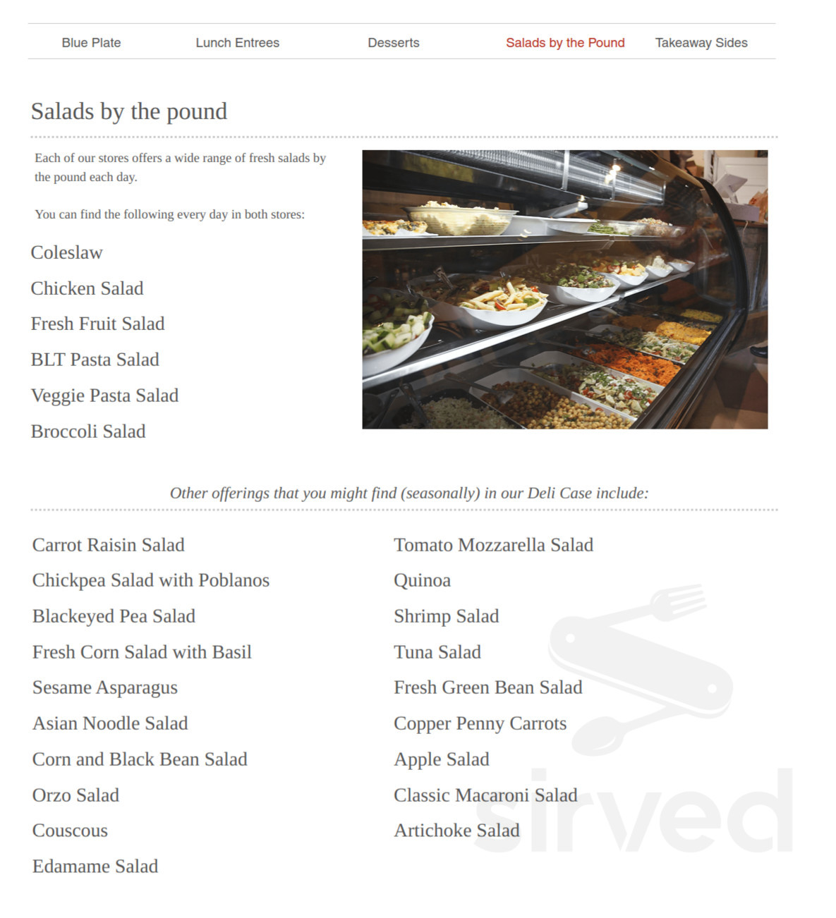 Menu - Chattanooga TN's Southern Star | Sirved