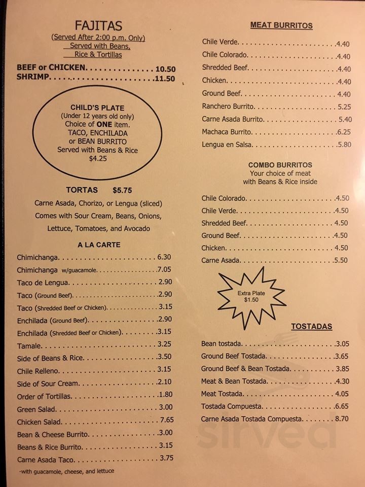 Country Fare Café menu in Fresno, California, USA