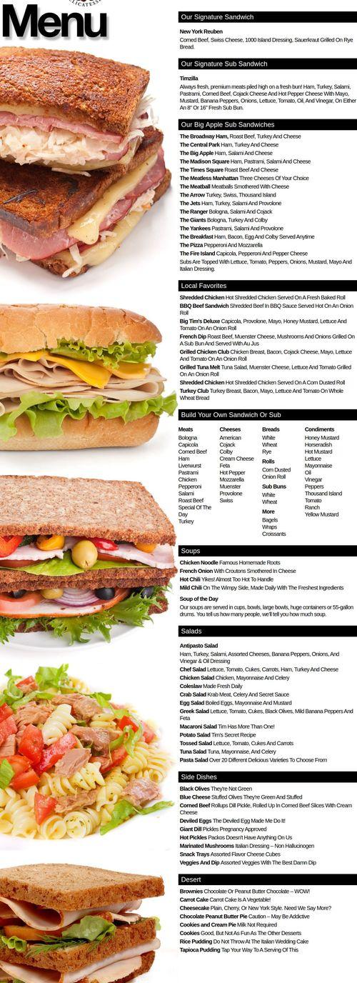 Big Apple Deli menu in Oregon, Ohio, USA