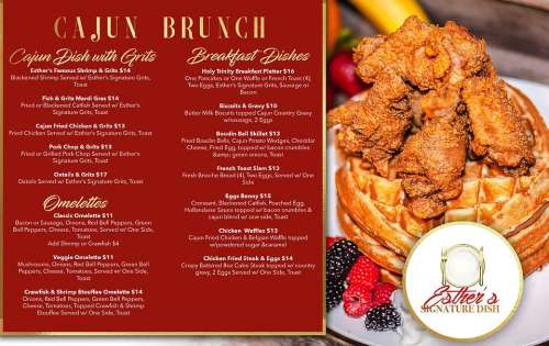Esther's Cajun Café & Soul Food menu in Houston, Texas, USA