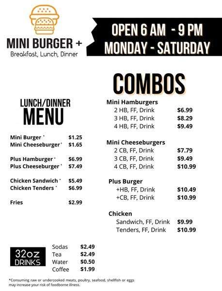 Mini Burger + menu in Cookeville, Tennessee, USA