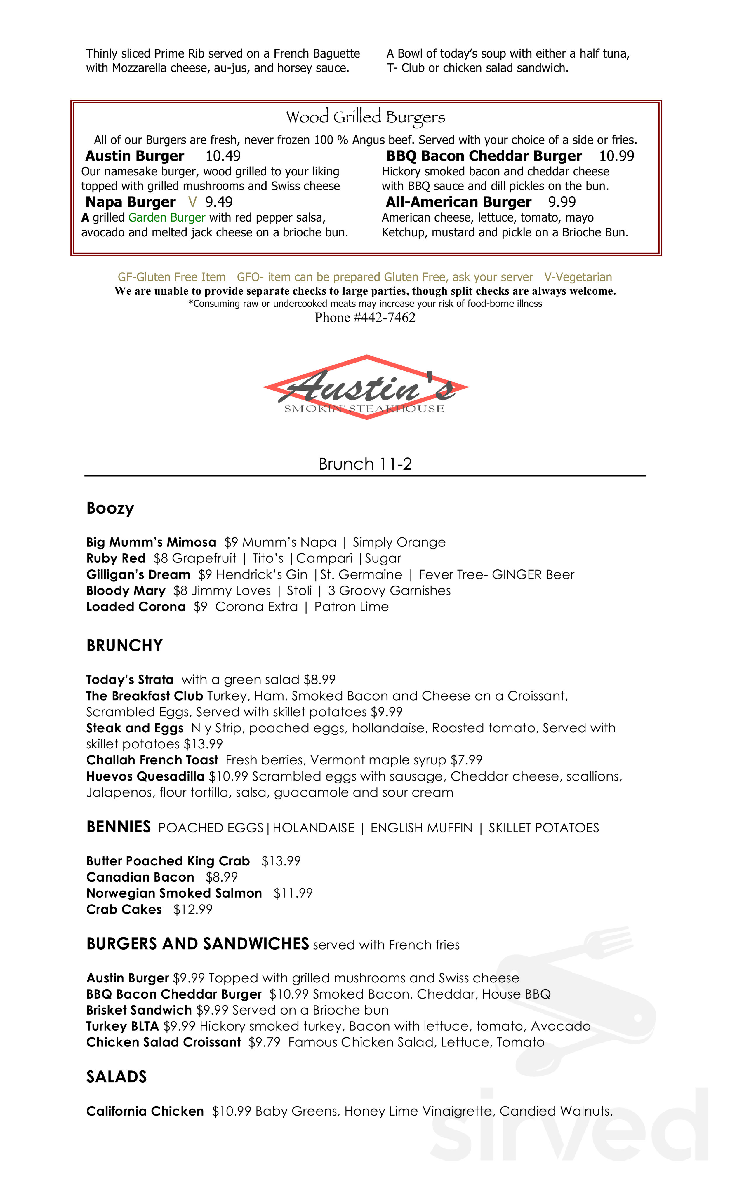 Austin’s Grill menus in Mentor, Ohio, United States