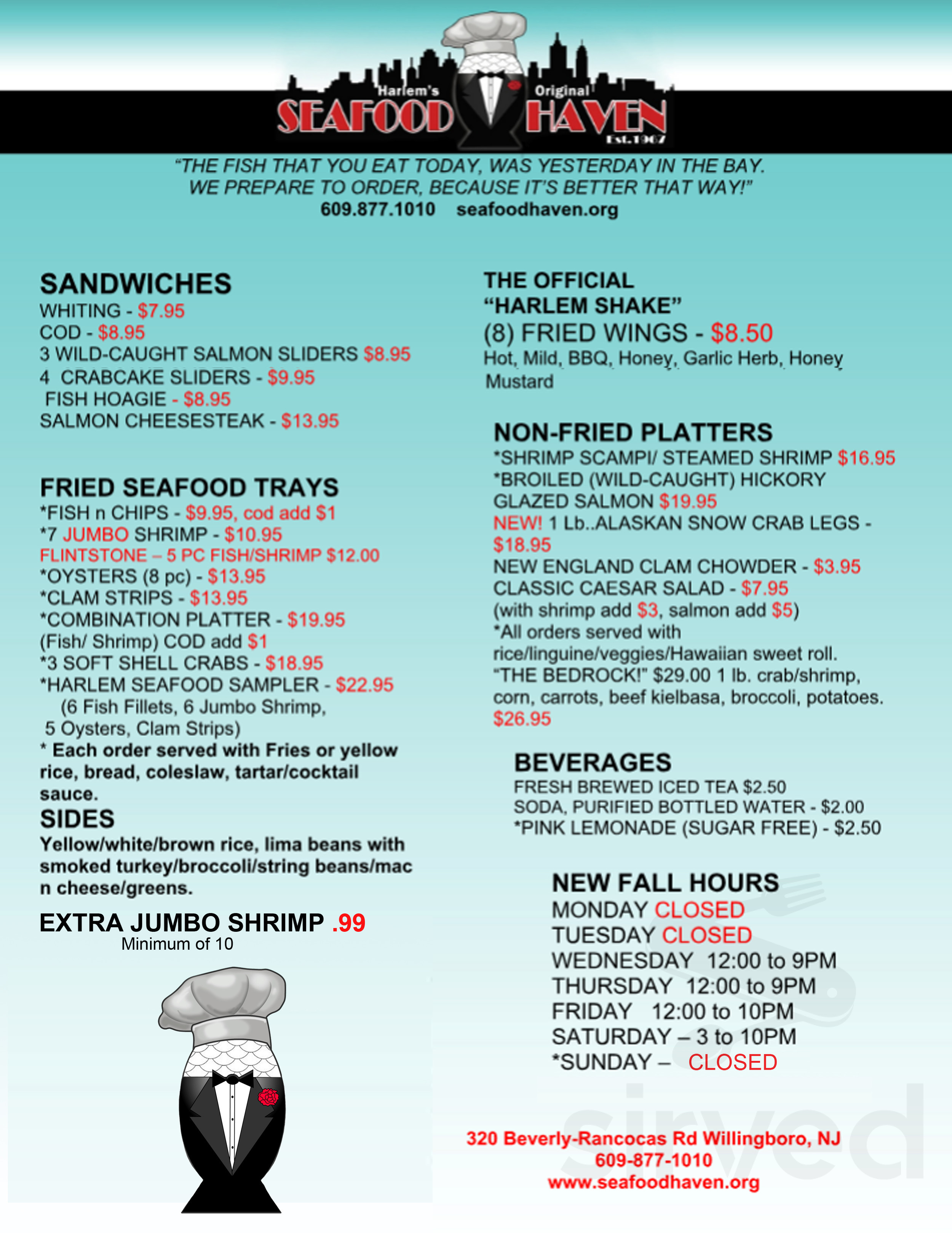 Menu for Seafood Haven in Willingboro, NJ | Sirved