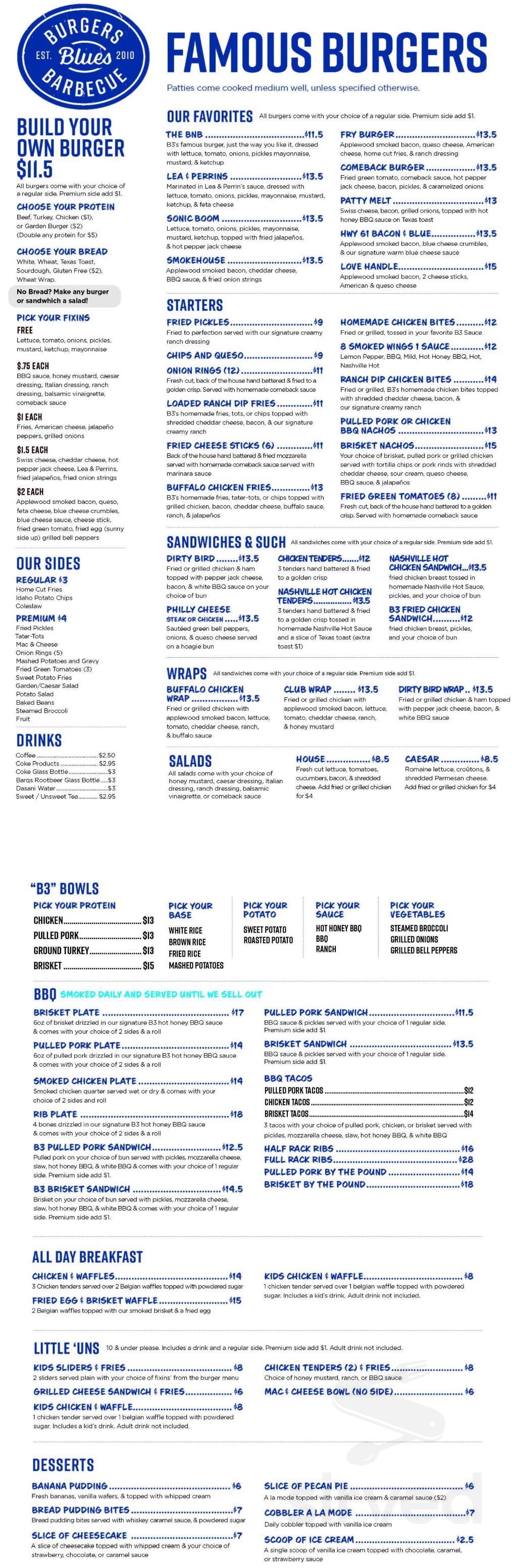 Burgers Blues Barbecue - Madison menu in Madison, Mississippi, USA