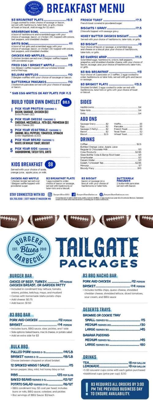 Burgers Blues Barbecue - Madison menu in Madison, Mississippi, USA