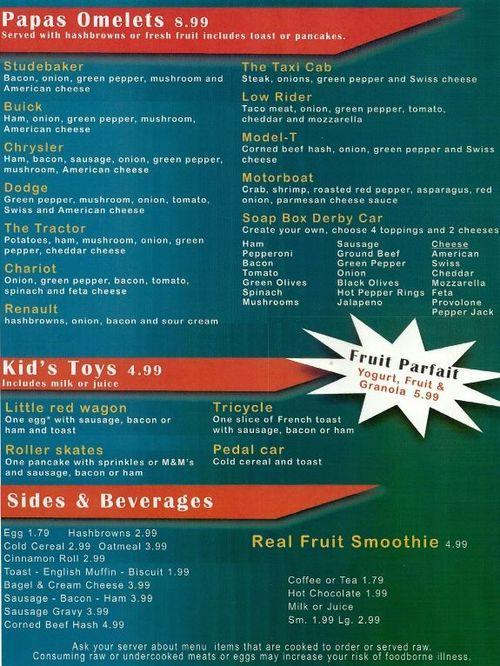 Papa J's Pizzeria & Diner menu in Honor, Michigan, USA