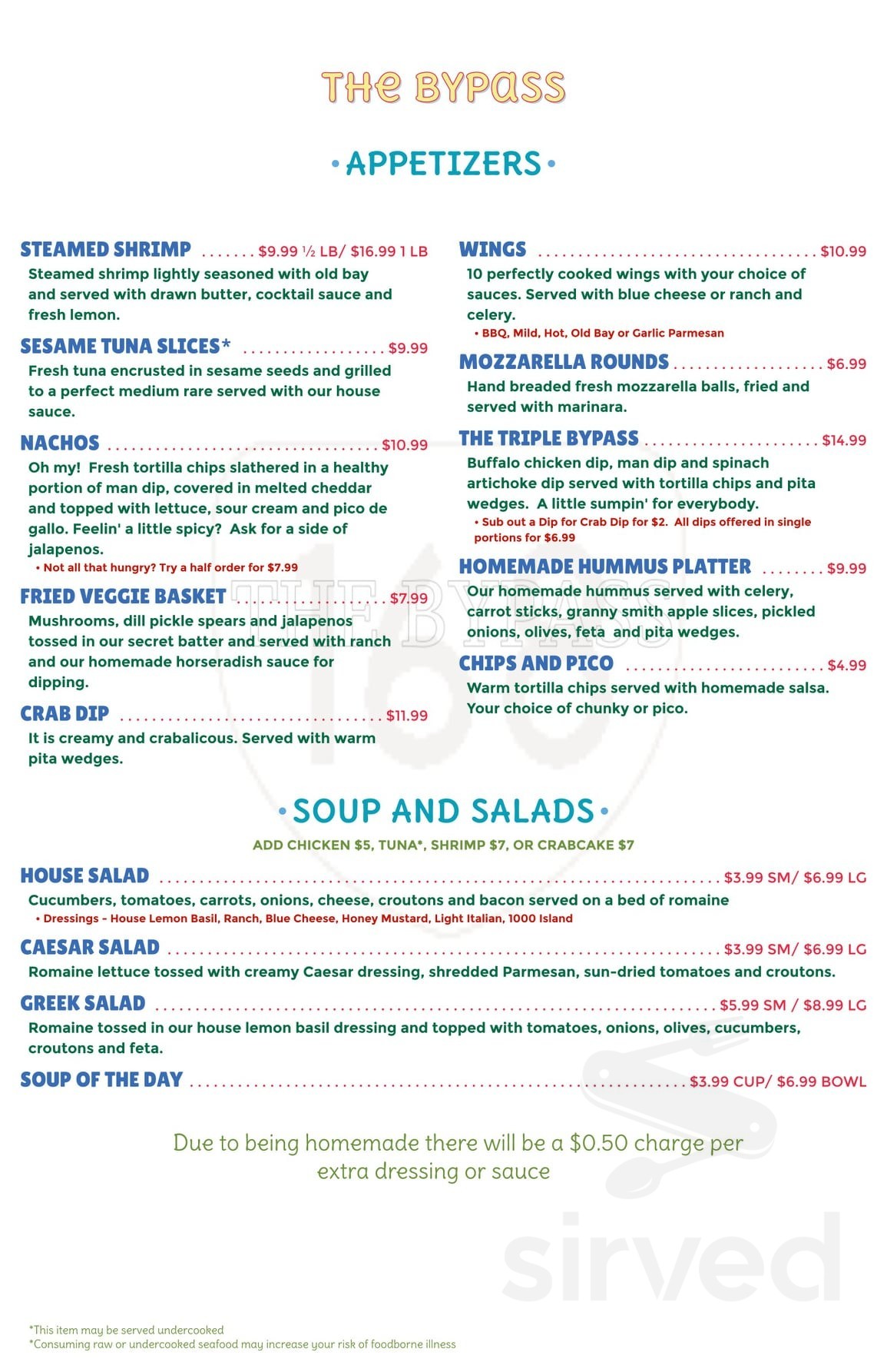 The Bypass 168 menus in Chesapeake, Virginia, United States