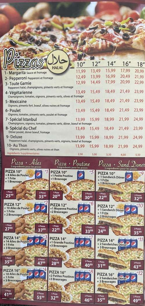 Maison Istanbul menu in Laval, Quebec, Canada