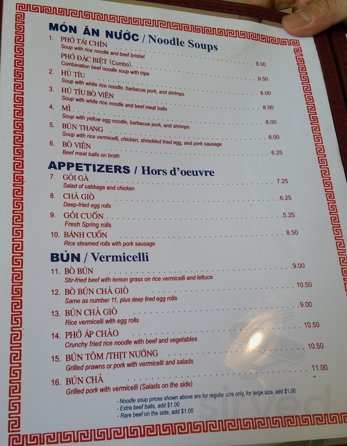 Menu for Dac Phuc in San Jose, CA | Sirved