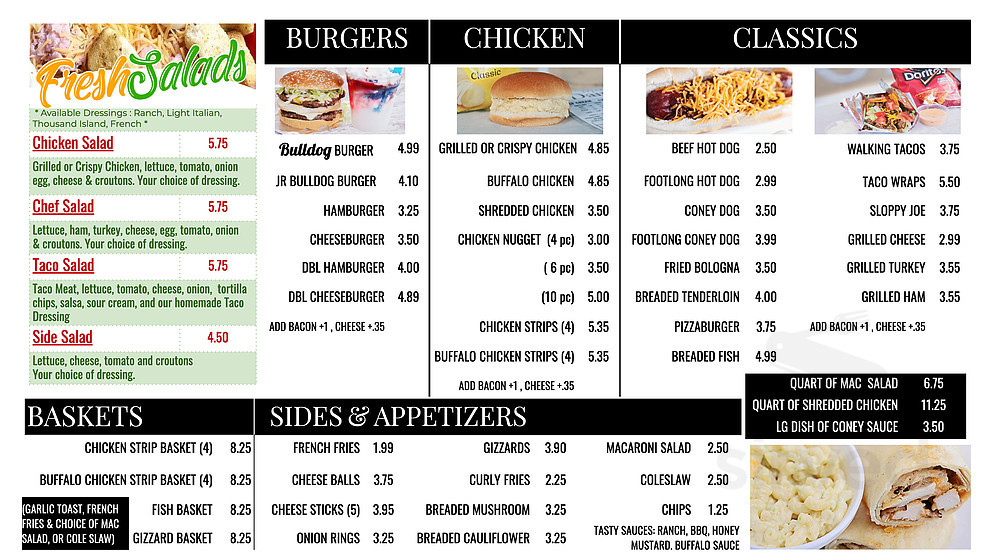 Dairy Whip menu in Columbus Grove, Ohio, USA