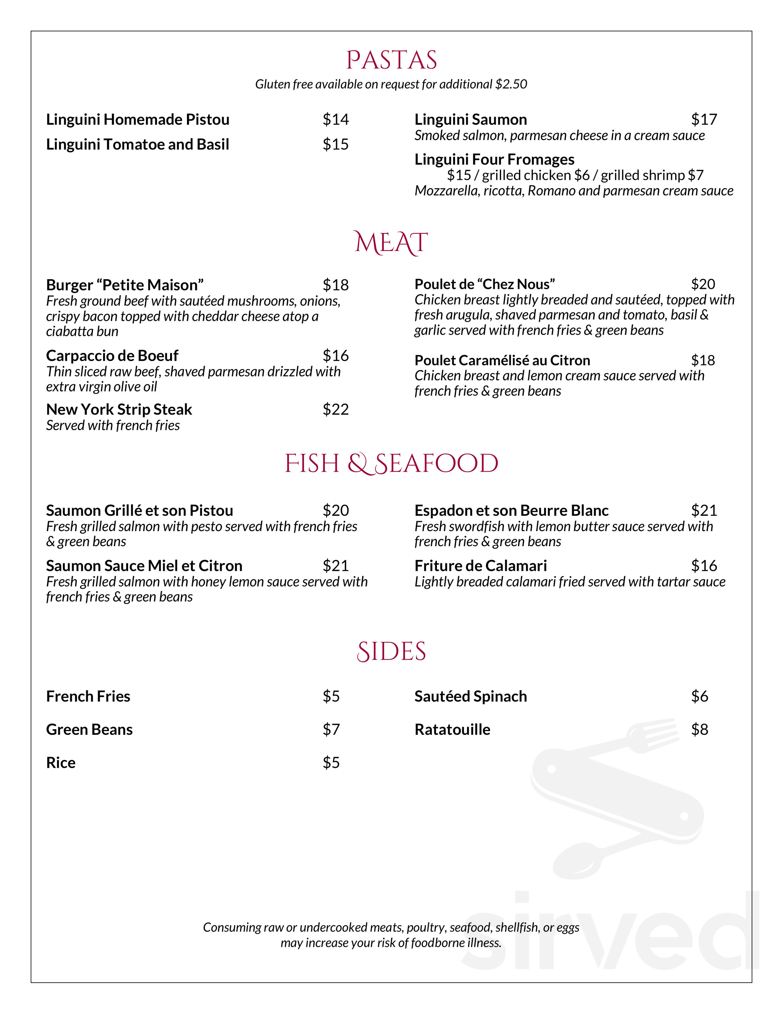 La Petite Maison menus in Atlanta, Georgia, United States