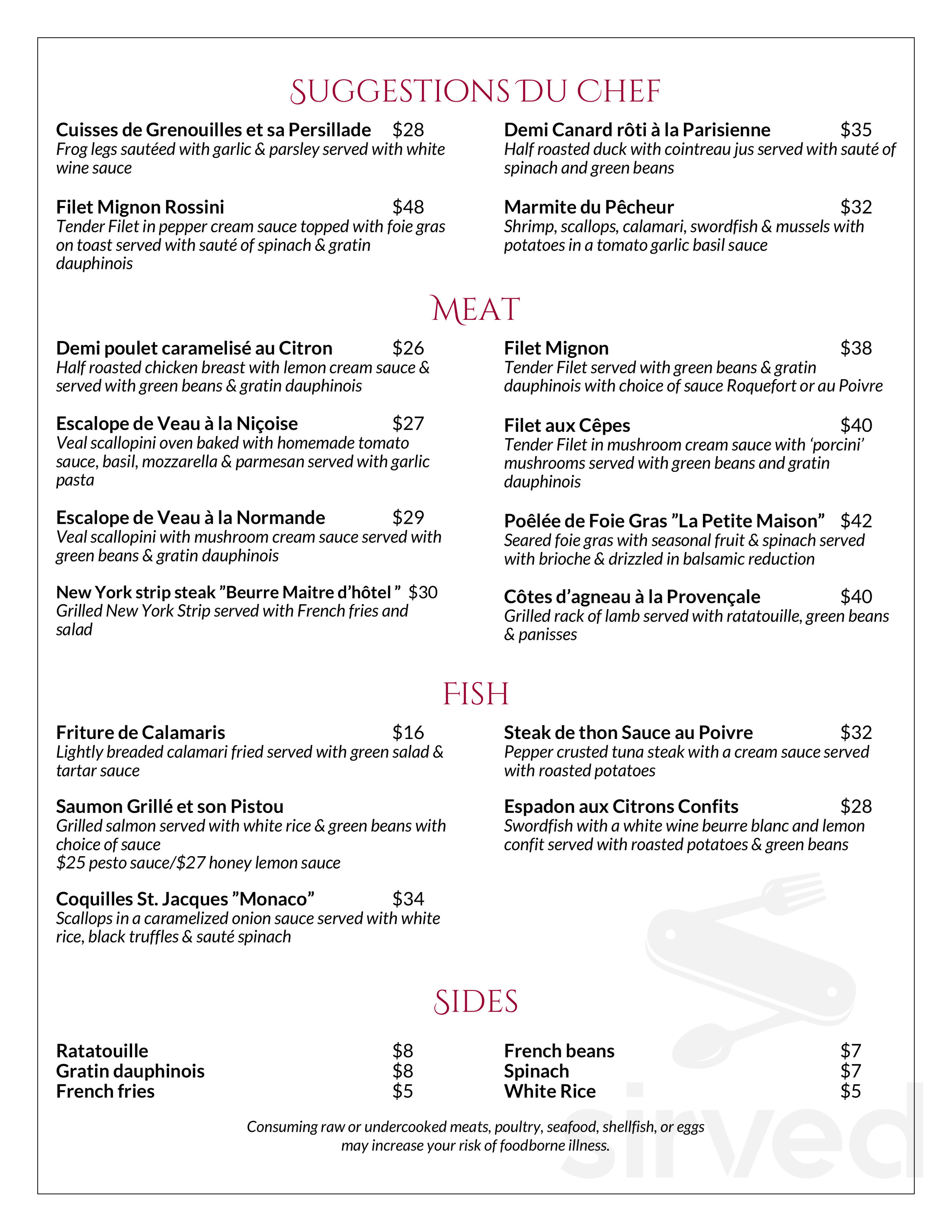 La Petite Maison menus in Atlanta, Georgia, United States