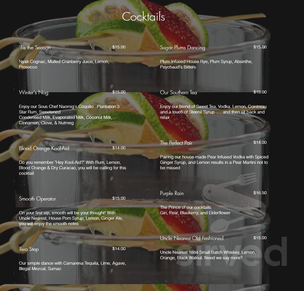 Roots Southern Table menu in Farmers Branch, Texas, USA