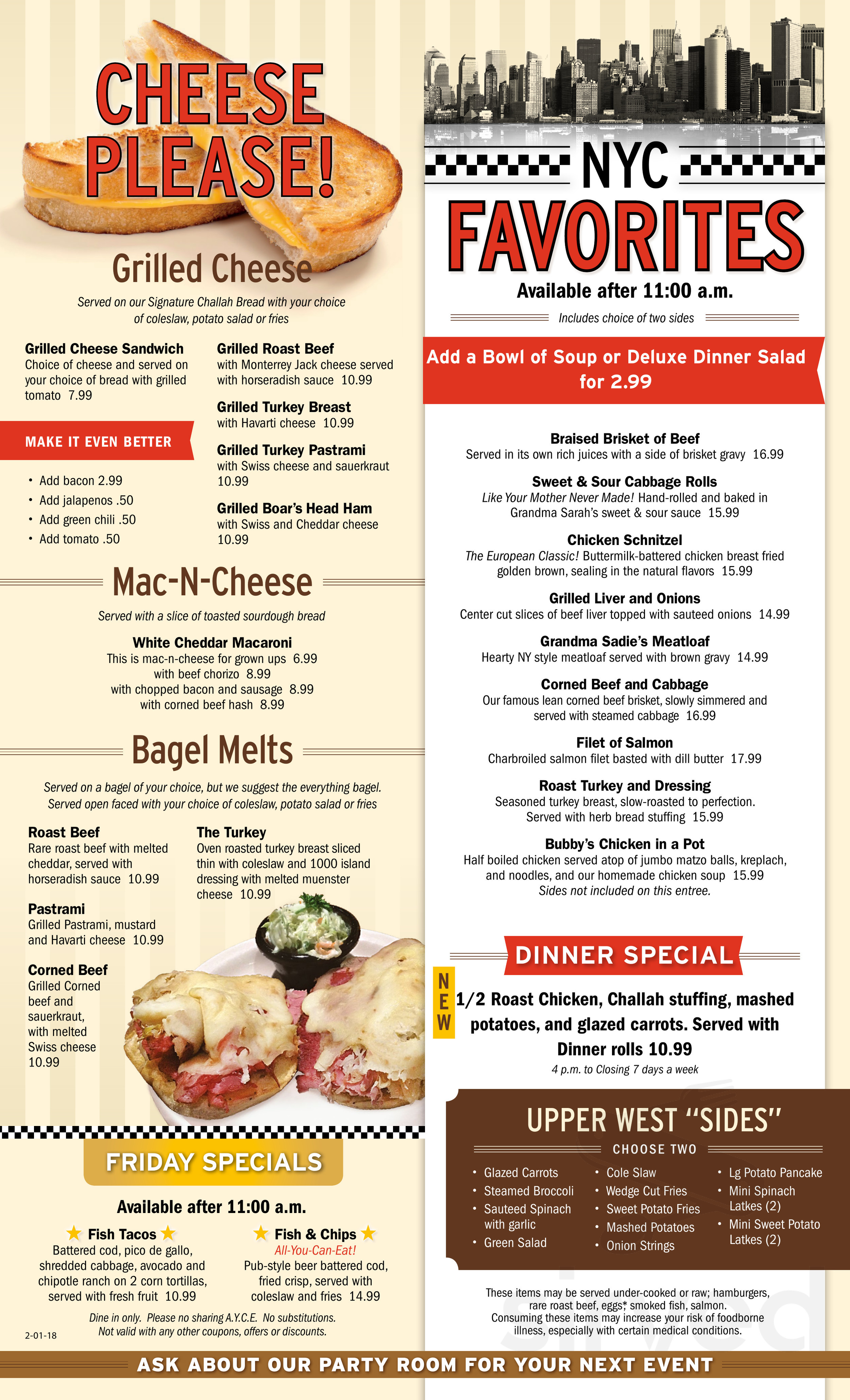 Chompie's Restaurant, Deli, and Bakery menu in Glendale, Arizona, USA