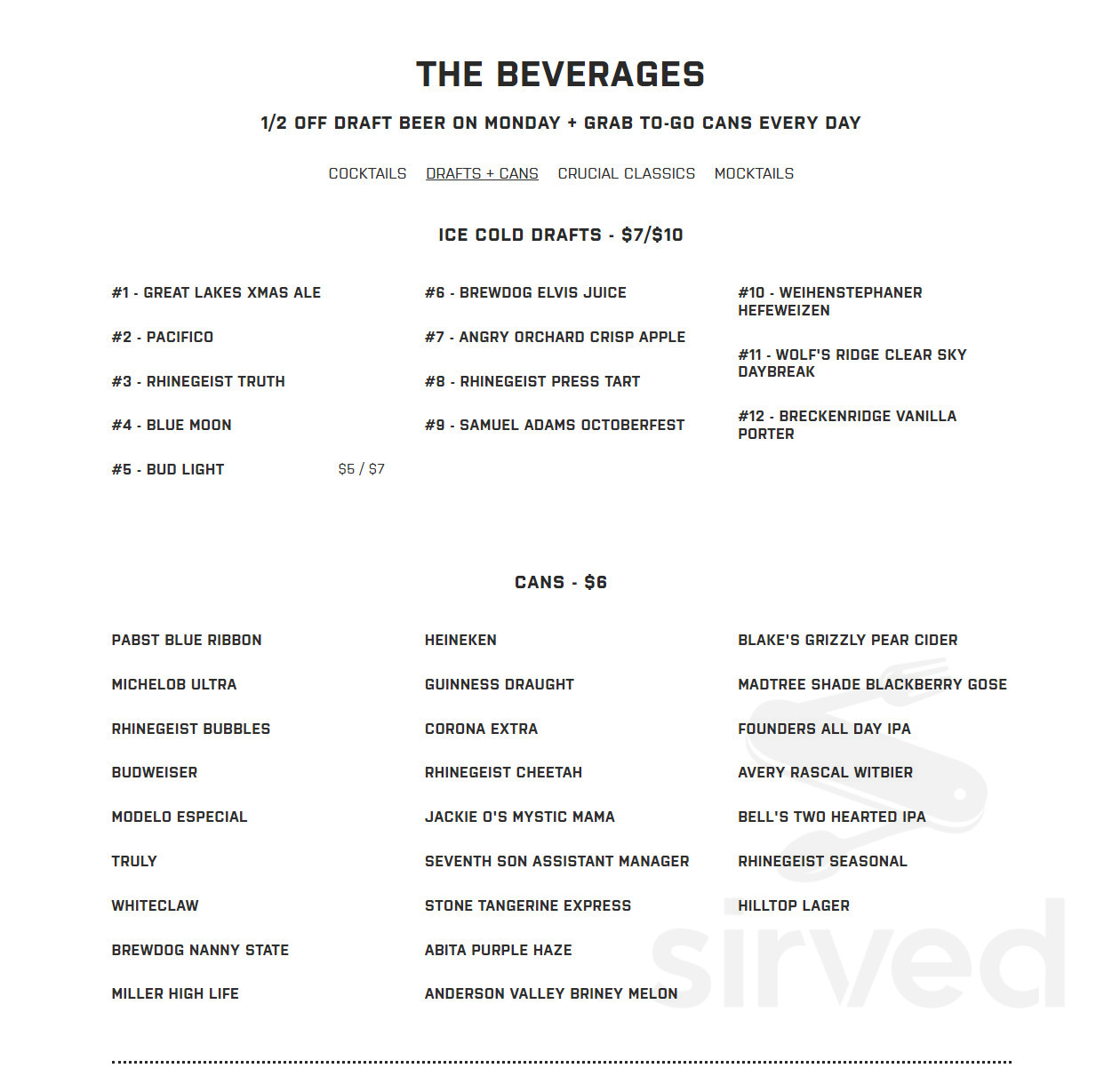 16-Bit Bar + Arcade menu in Columbus, Ohio, USA