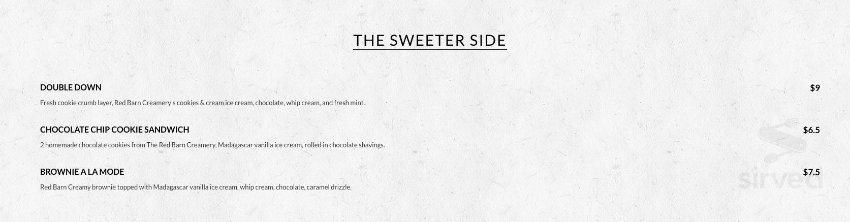 The House menu in Show Low, Arizona, USA