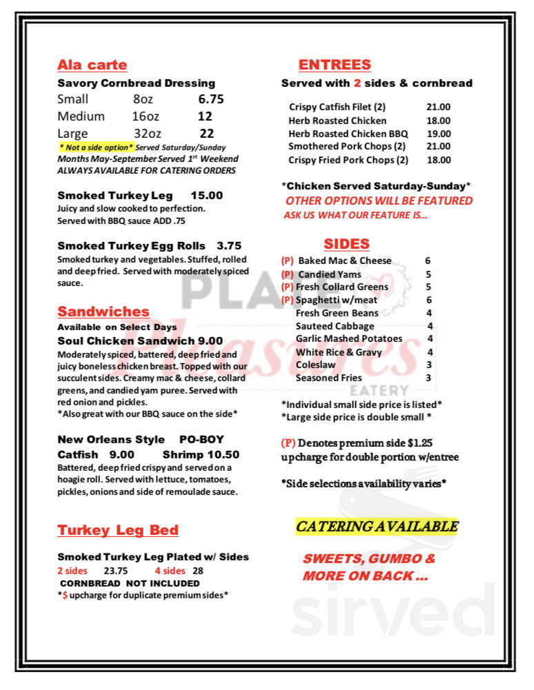 Plate Pleasures Eatery menu in Wauwatosa, Wisconsin, USA