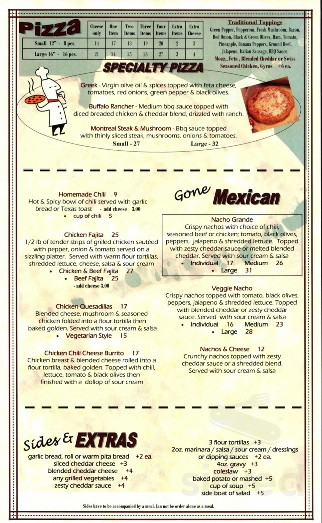 Biggs menus in Belle River, Ontario, Canada