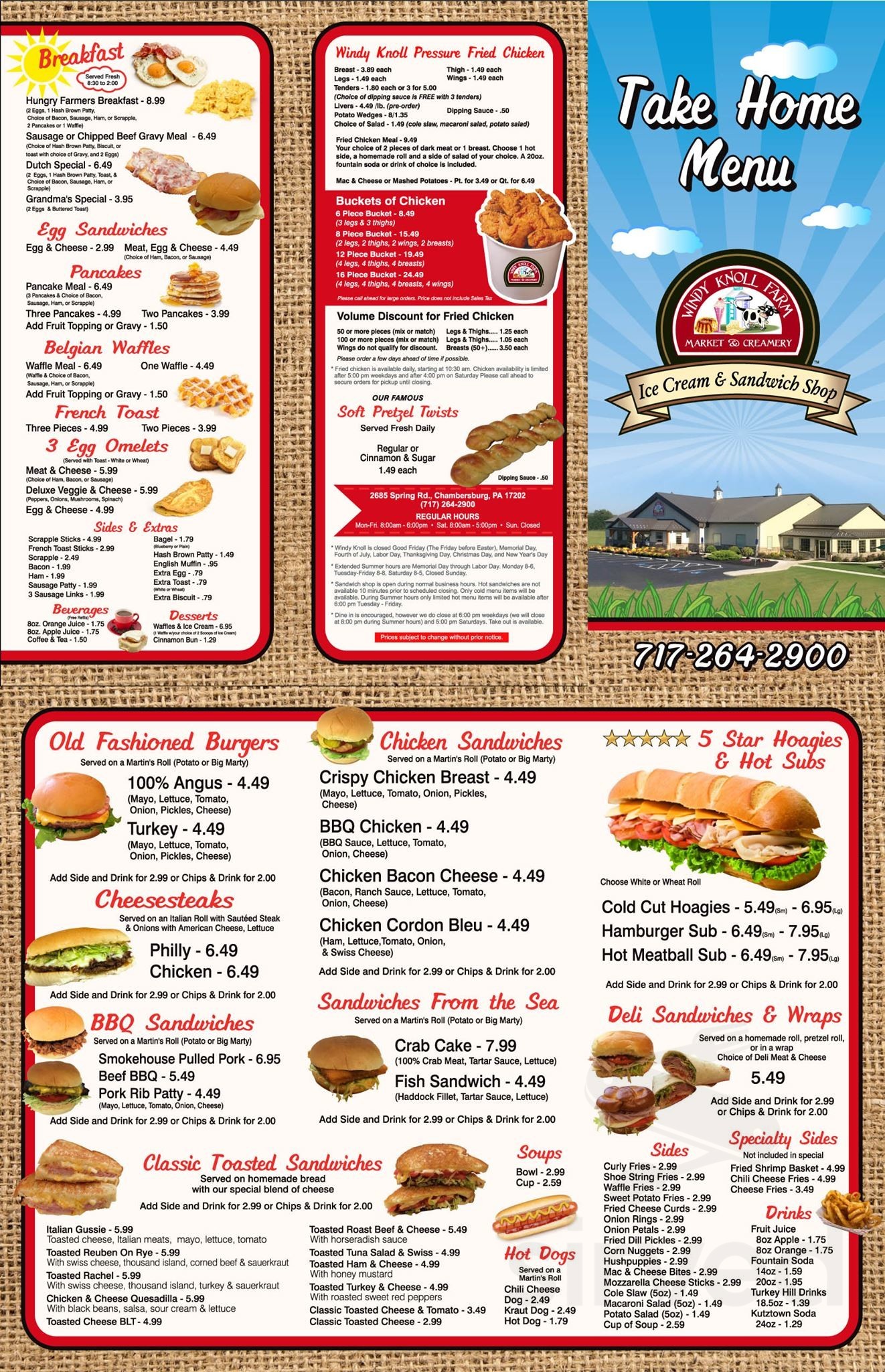 Menu for Windy Knoll Farm Market & Creamery in Chambersburg, PA | Sirved