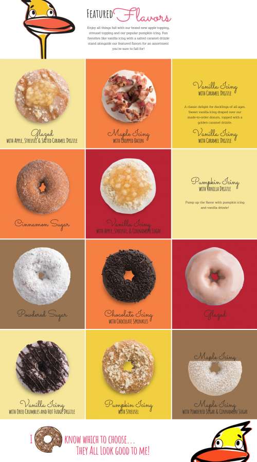 Duck Donuts menu in Corolla, North Carolina, USA