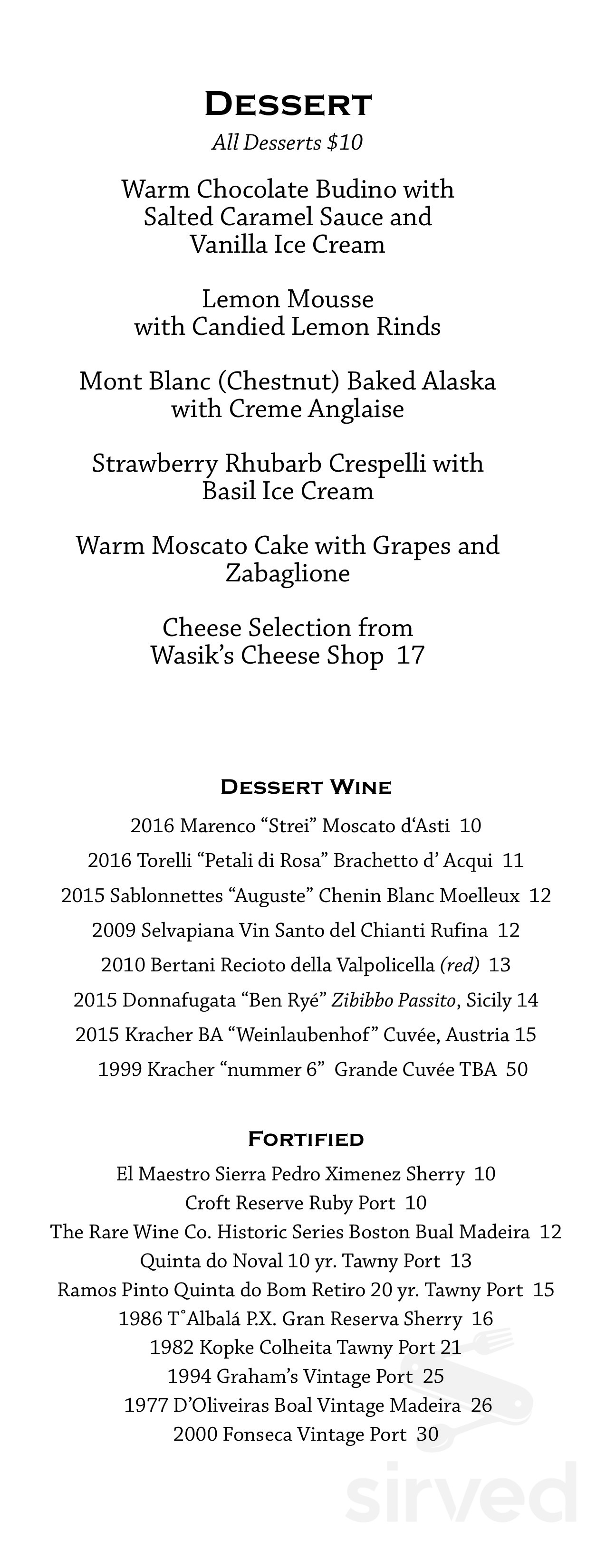 IL Capriccio menu in Waltham, Massachusetts, USA