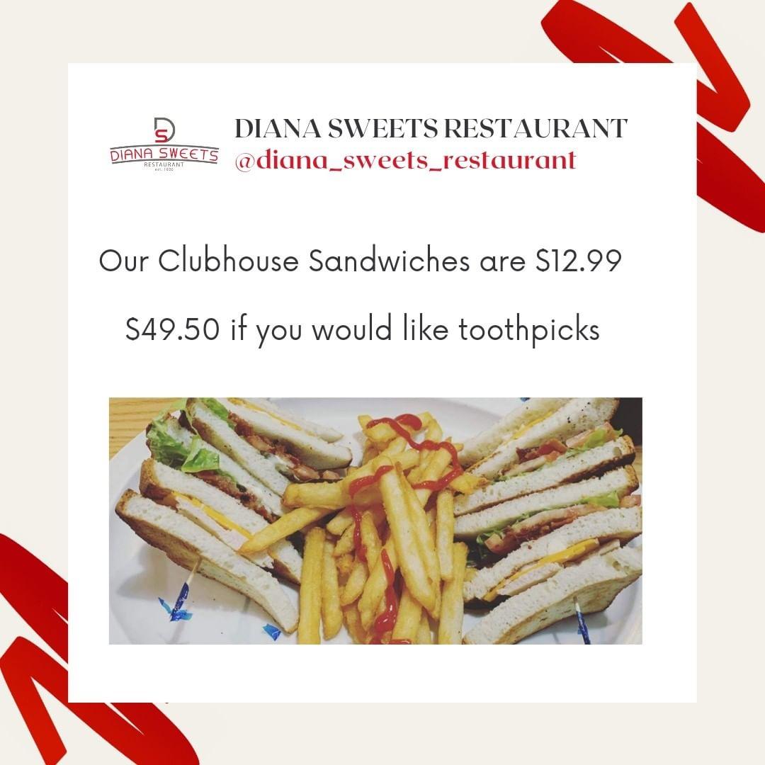 Diana Sweets Restaurant menus in Listowel, Ontario, Canada
