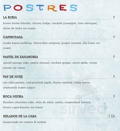 La Condesa menus in Austin, Texas, United States