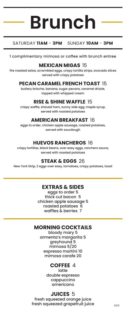 Towne Grill menu in Fort Worth, Texas, USA