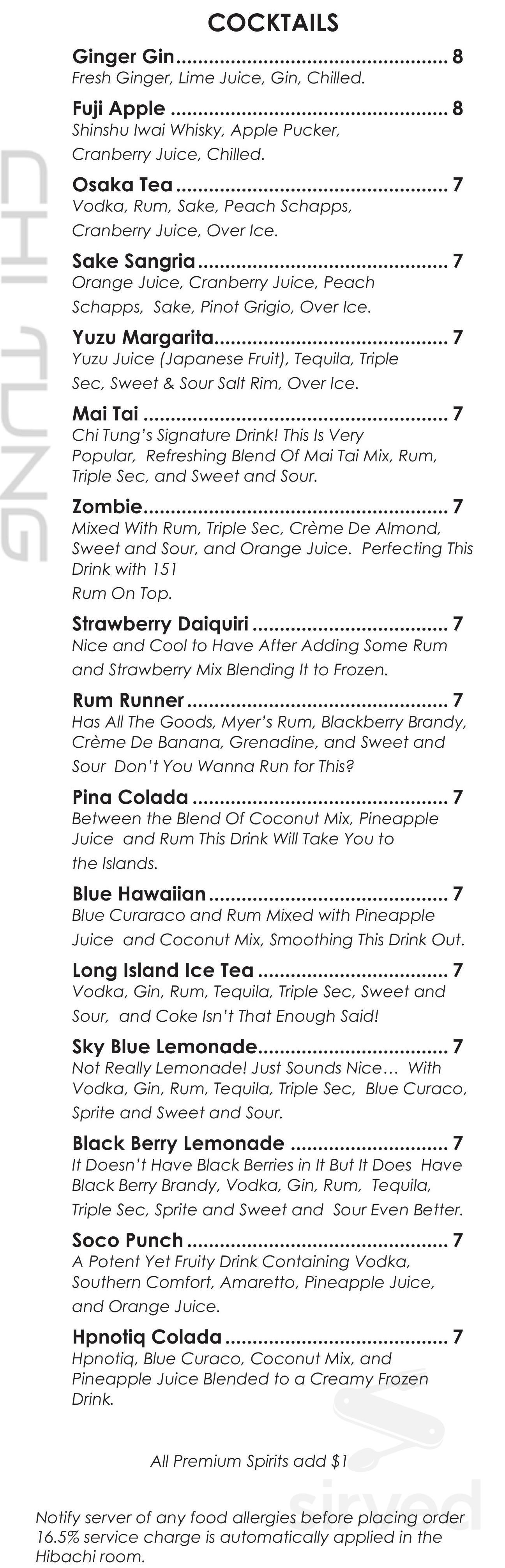 Menu for Chi Tung Restaurant in Evergreen Park, IL | Sirved