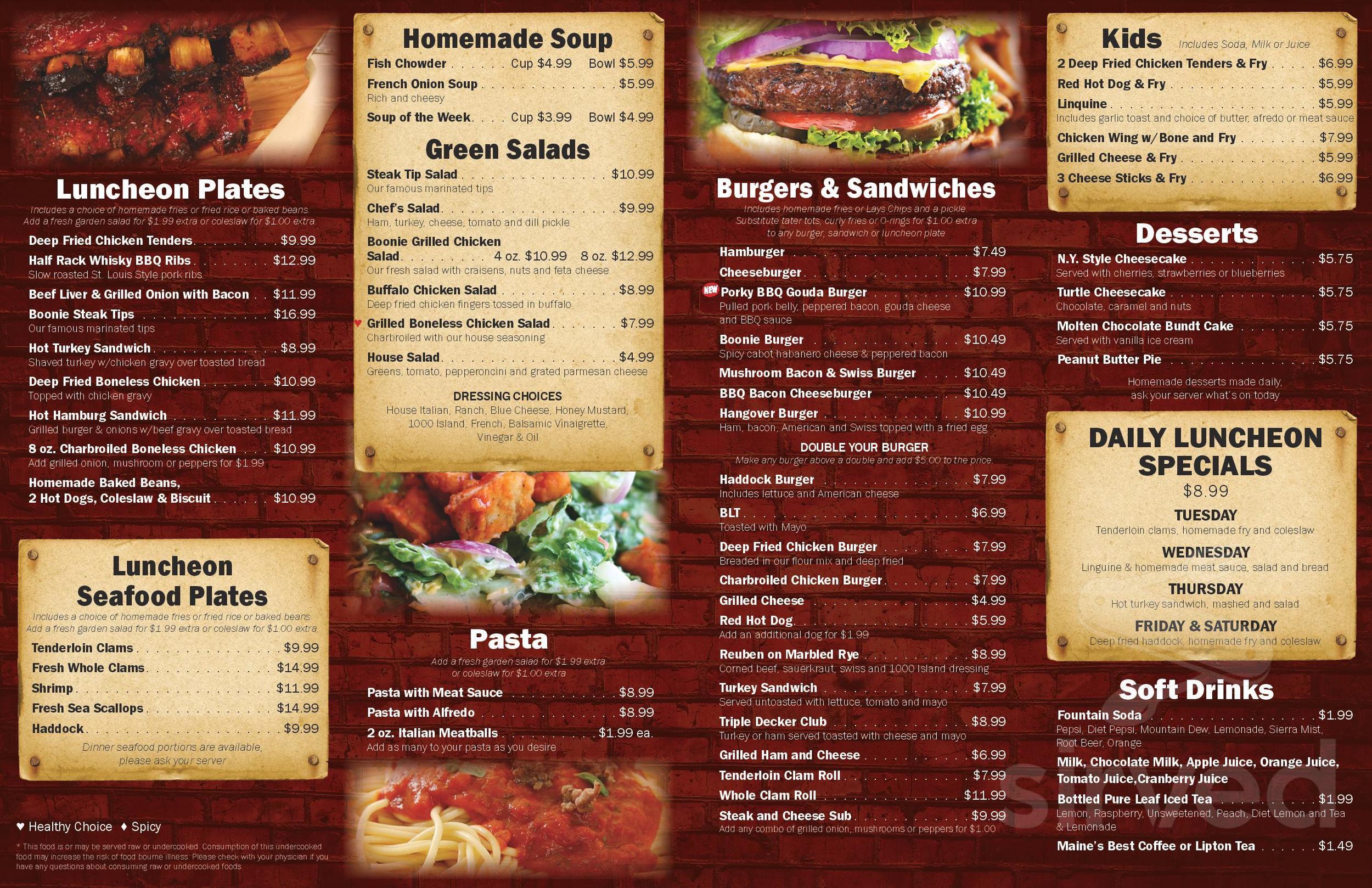 Boondocks Grille menus in Fort Fairfield, Maine, United States