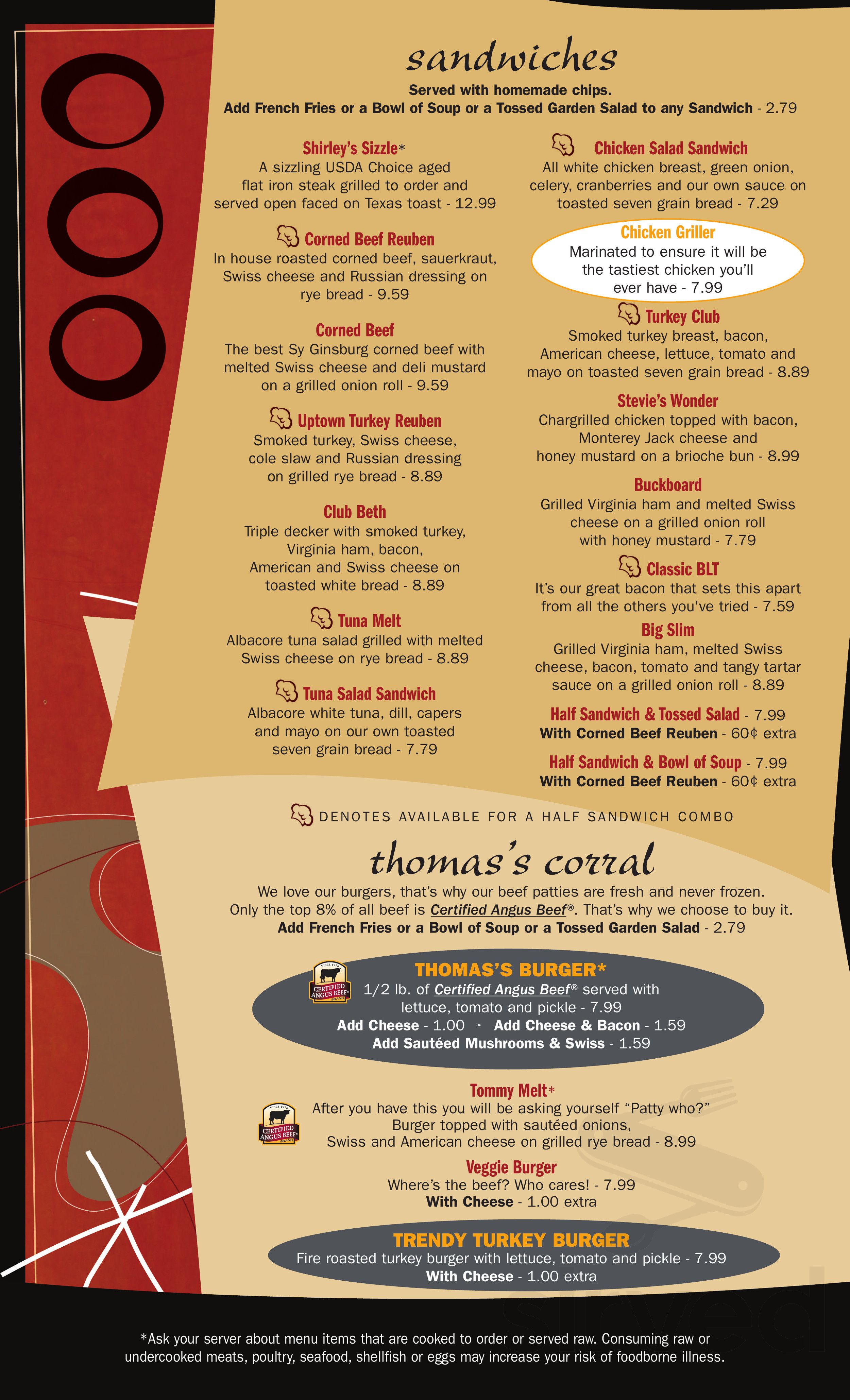 Thomas's Family Dining menus in Livonia, Michigan, United States