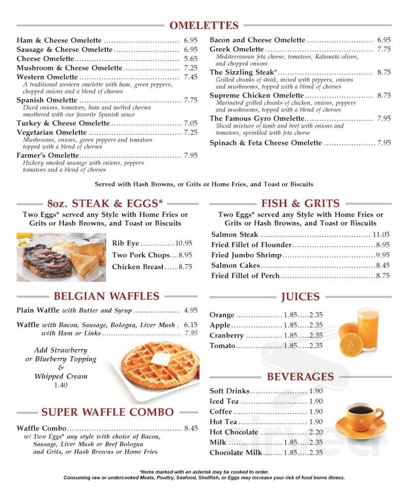 Sunrise Restaurant menus in Charlotte, North Carolina, United States