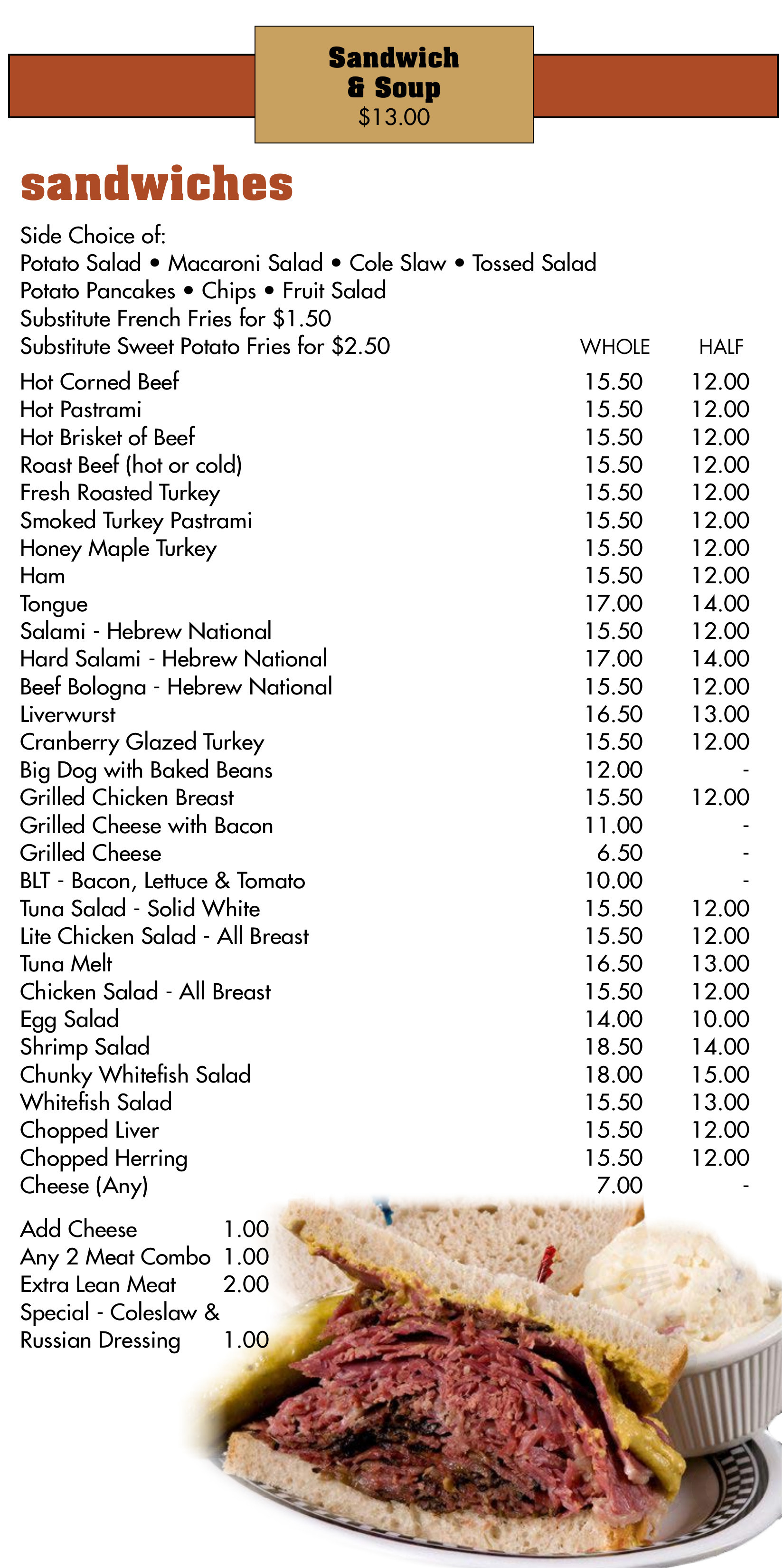 The Kibitz Room menus in Cherry Hill, New Jersey, United States