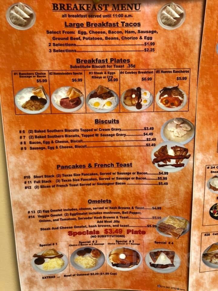 Menu for Cow Palace in Gonzales, TX | Sirved