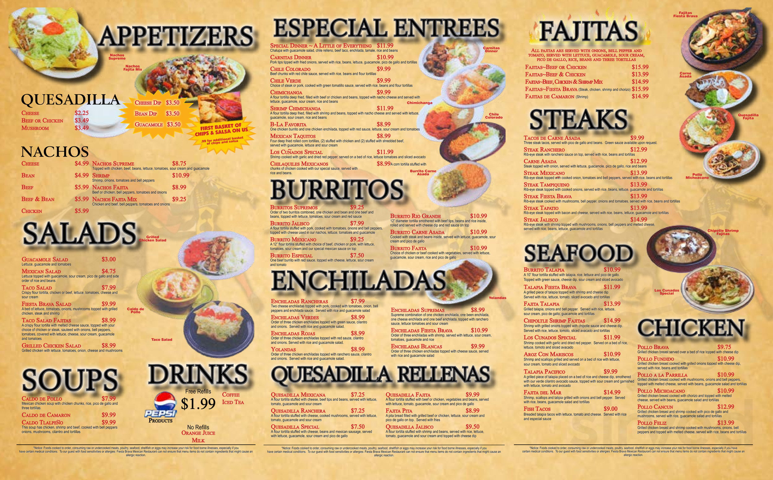 Fiesta Brava menu in West Point, Nebraska, USA
