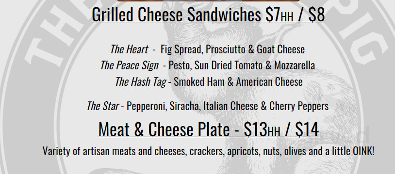 Menu for The Whining Pig Desert Ridge in Phoenix, AZ | Sirved